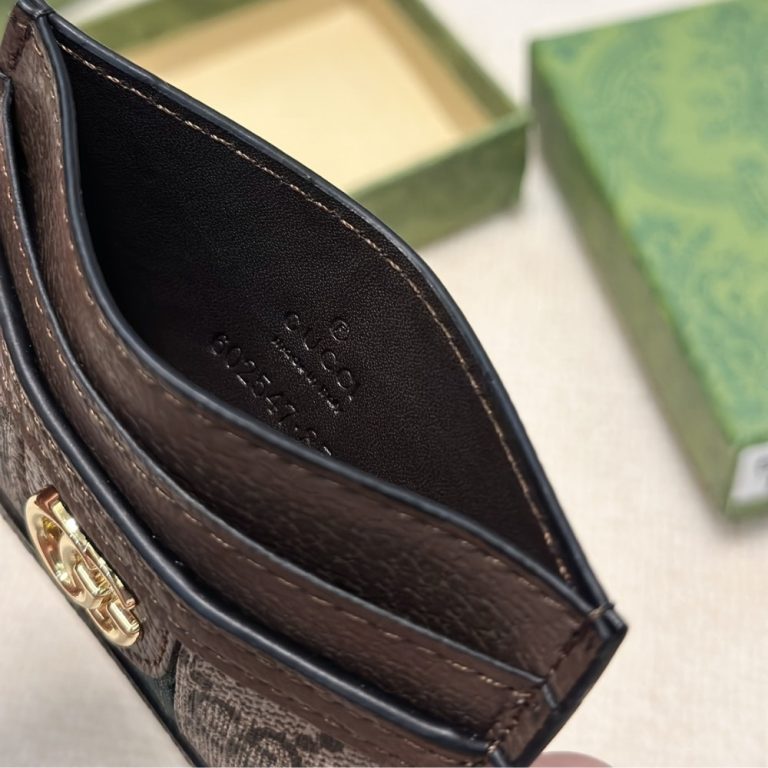 GUCCI OPHIDIA CARD CASE DARK BROWN 9CM – Elegance Nicely