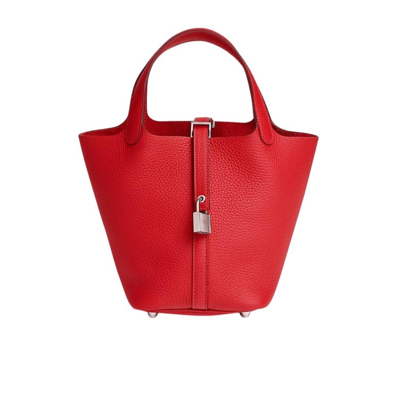 HERMES PICOTIN LOCK 18 BAG RED WITH SILVER 18CM – Elegance Nicely